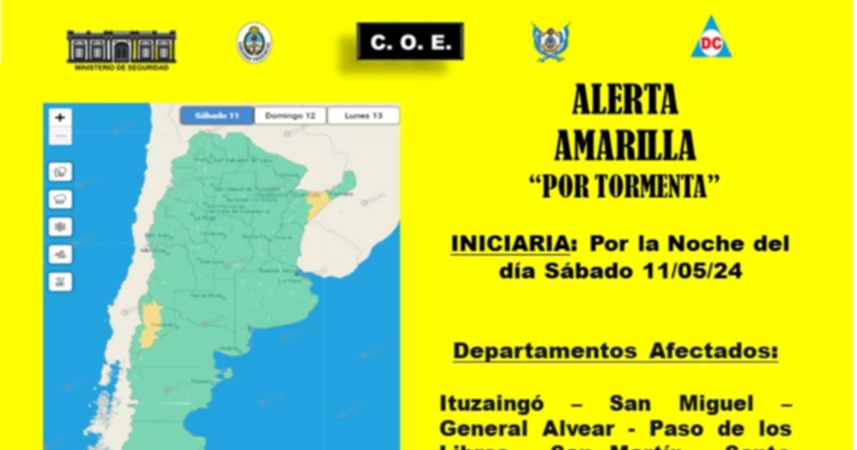 Alerta amarilla por fuertes tormentas en Corrientes | El Litoral