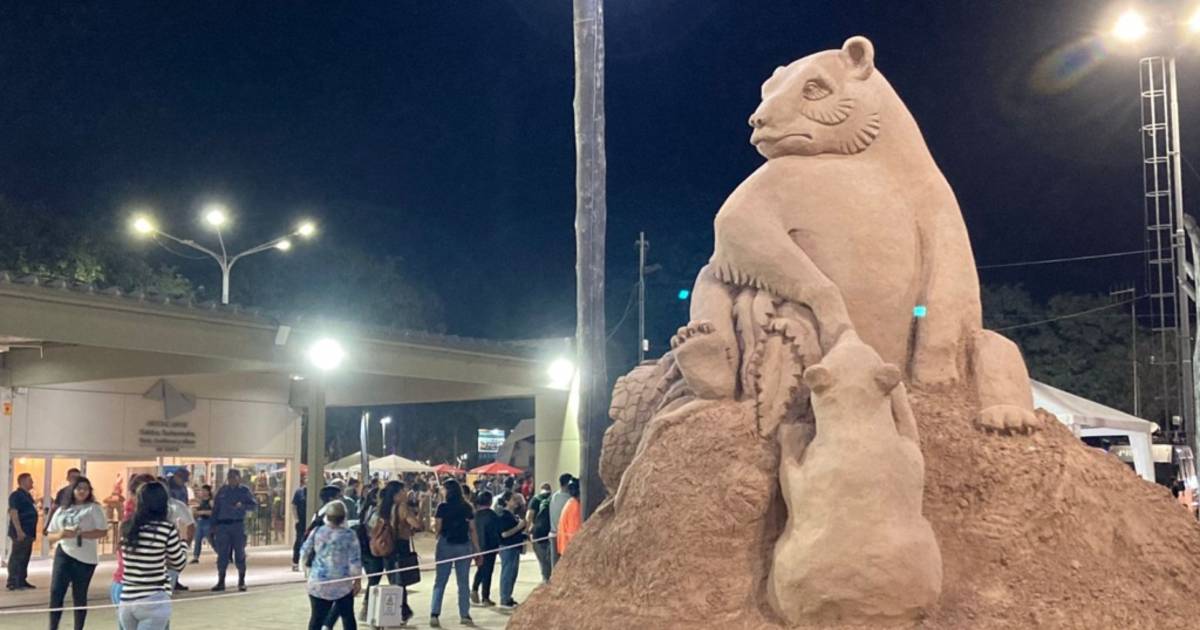 El artista Alejandro Arce y su escultura en arena resaltan en el predio ...